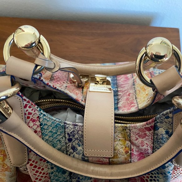 Brahmin | Bags | Brahmin Elisa Leather Satchel Bag Wremovable Long ...